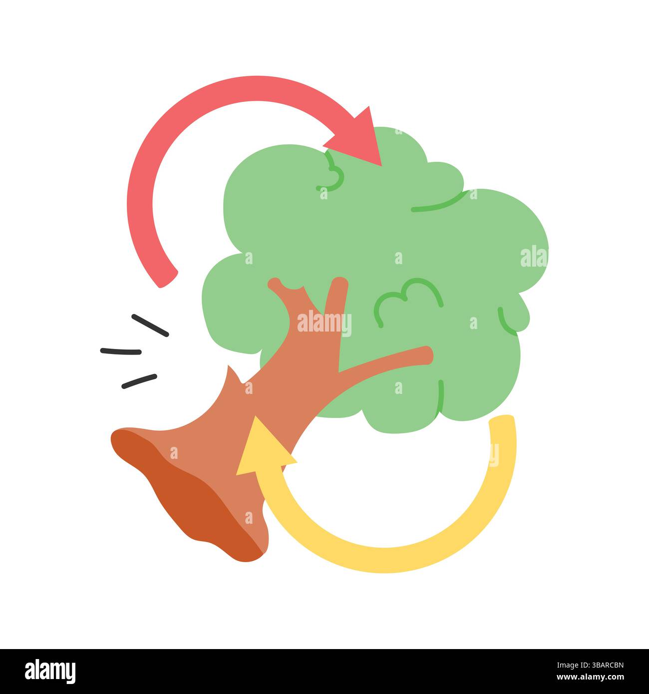 Tree with recycling arrows, indicating sustainable forestry and ...