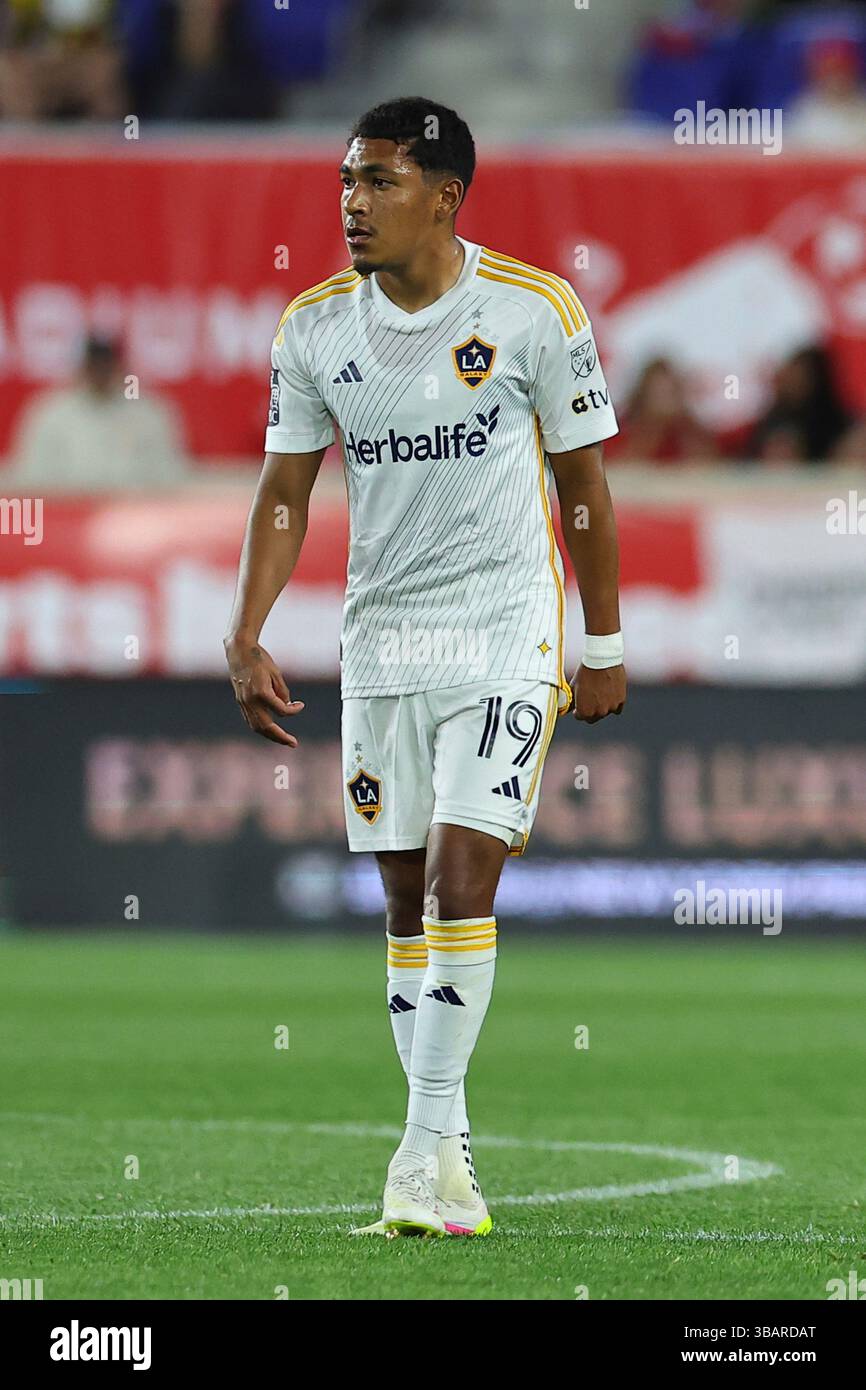 HARRISON, NJ - MAY 10: Mauricio Cuevas #19 of Los Angeles Galaxy during ...