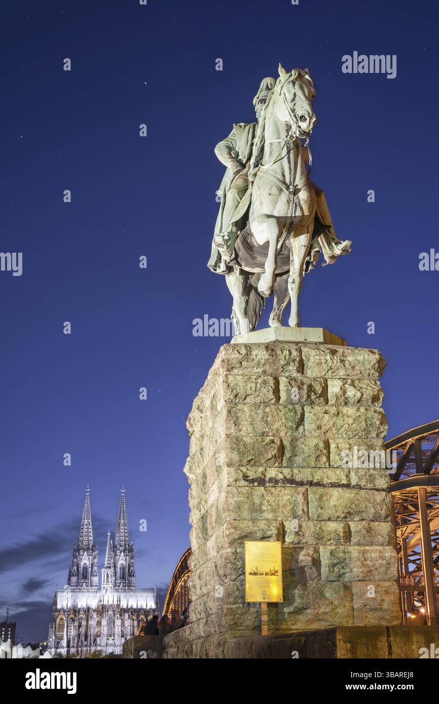 Equestrian statue of Kaiser Wilhelm I on Norbert-Burger Platz, with ...