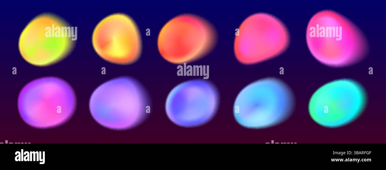 Abstract shape spots with aura color effect isolated on background ...