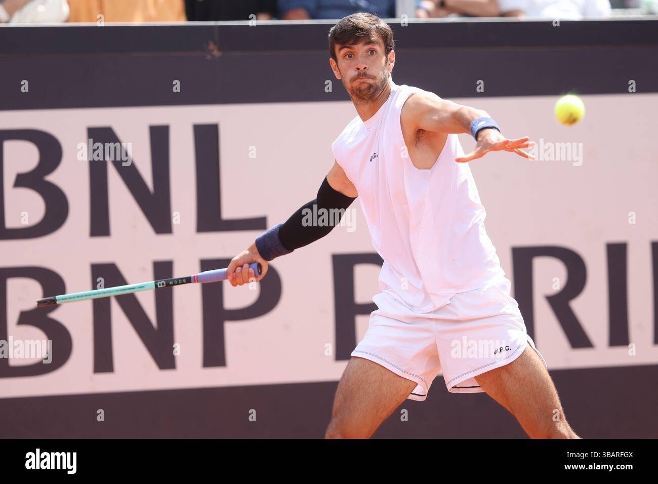 Rome, Italy. 13th May, 2025. Rome, Italy 05/13/2025: Men's Singles Round 16, Lorenzo Musetti ...