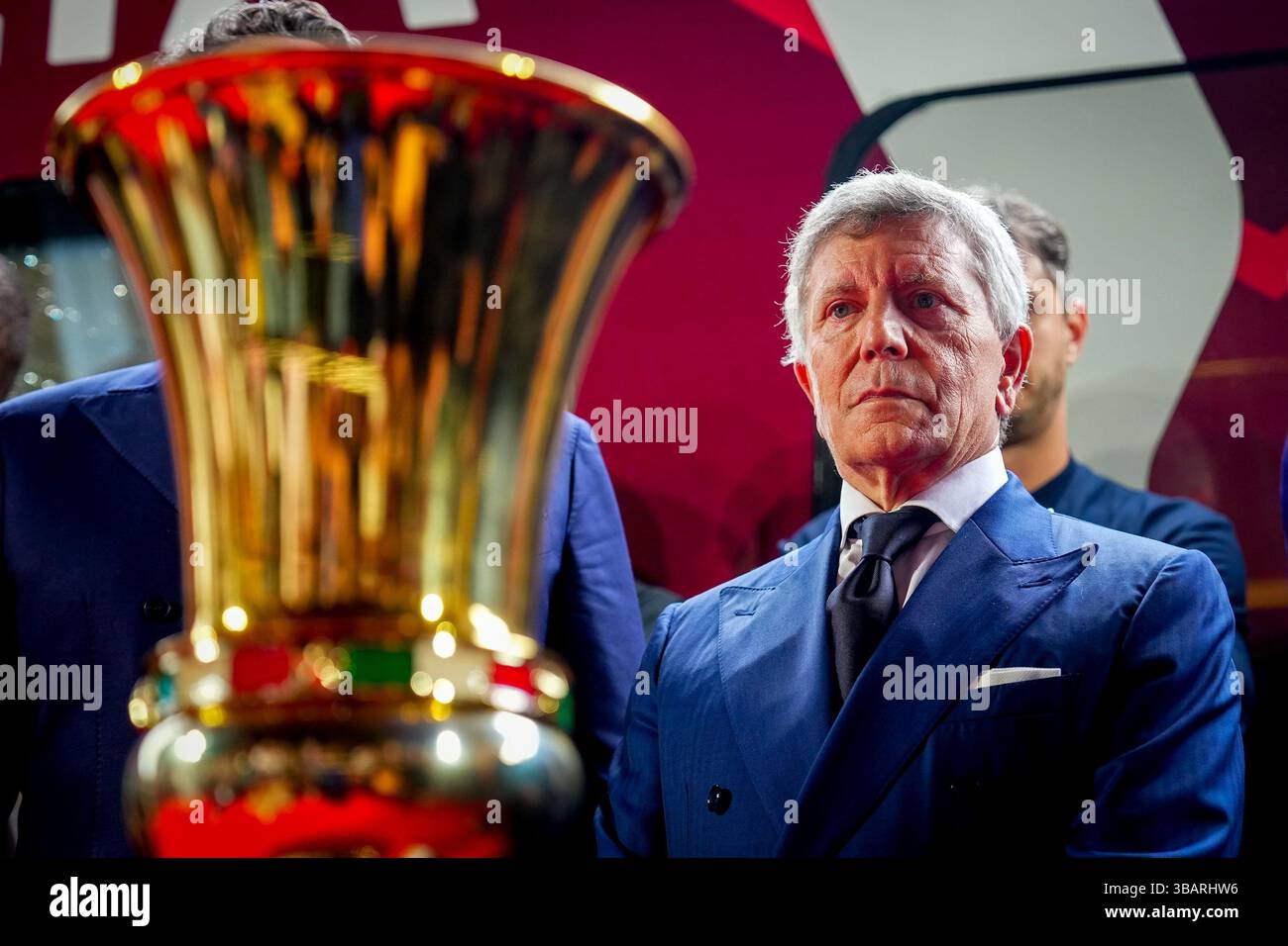 the press conference at train station Rome Termini the day before the ...