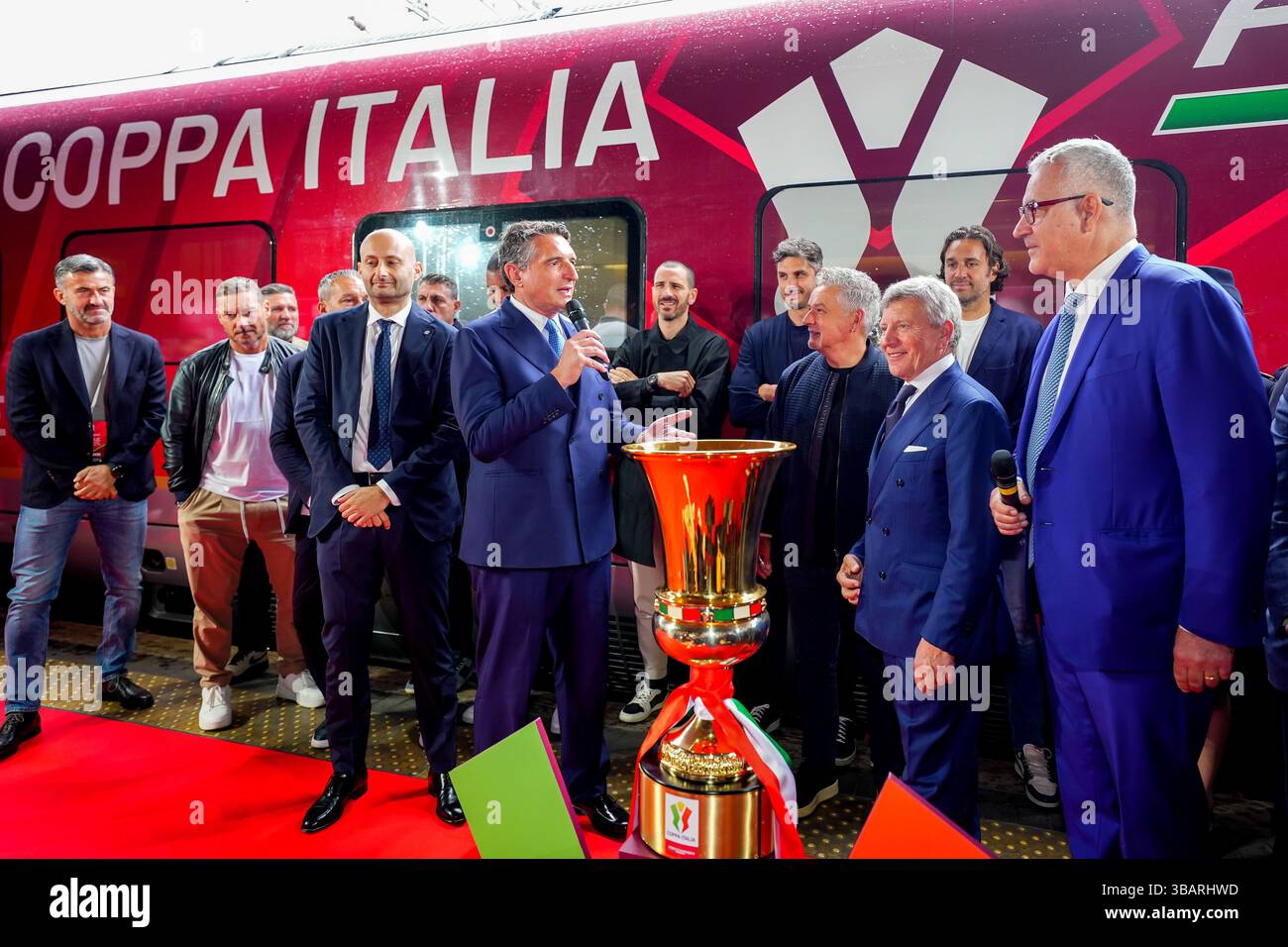 Roma, Italia. 13th May, 2025. the press conference at train station ...