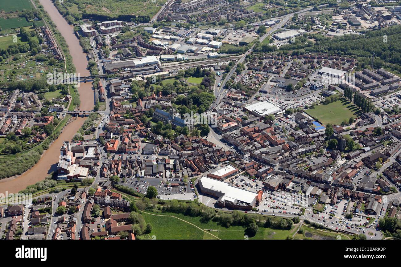 aerial view of the market town of Selby in North Yorkshire Stock Photo ...