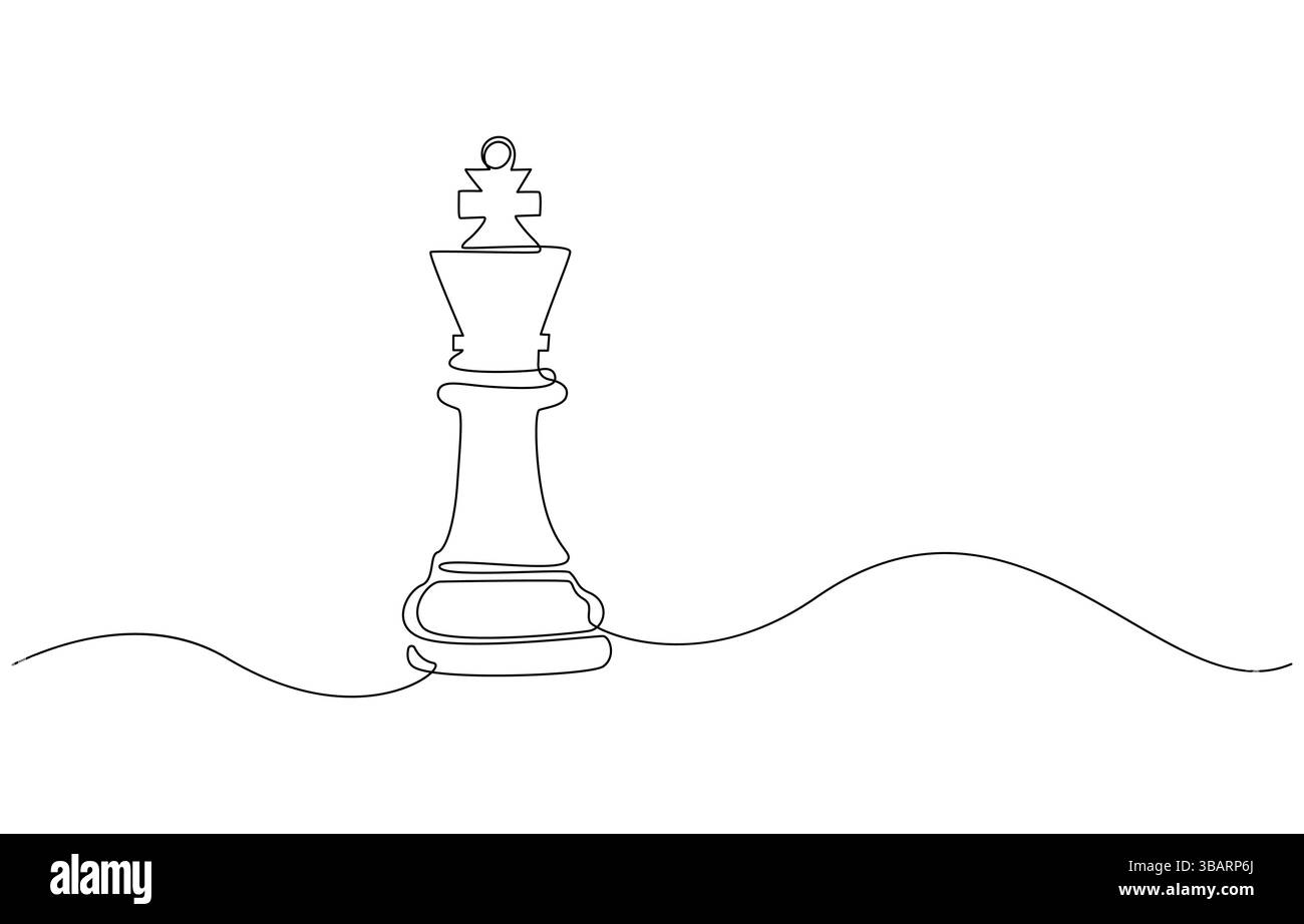 Continuous Line Drawing of Chess Icon. Hand Drawn Symbol Vector Illustration, Chess Vector Line ...