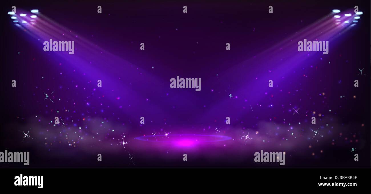 Purple stage award ceremony background with festive spotlight ...