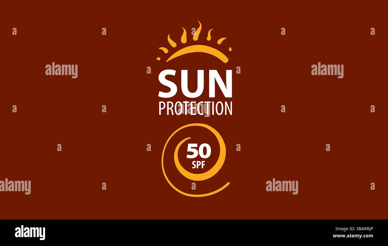 Hand-drawn vector sun protection logo for packaging Stock Vector Image ...