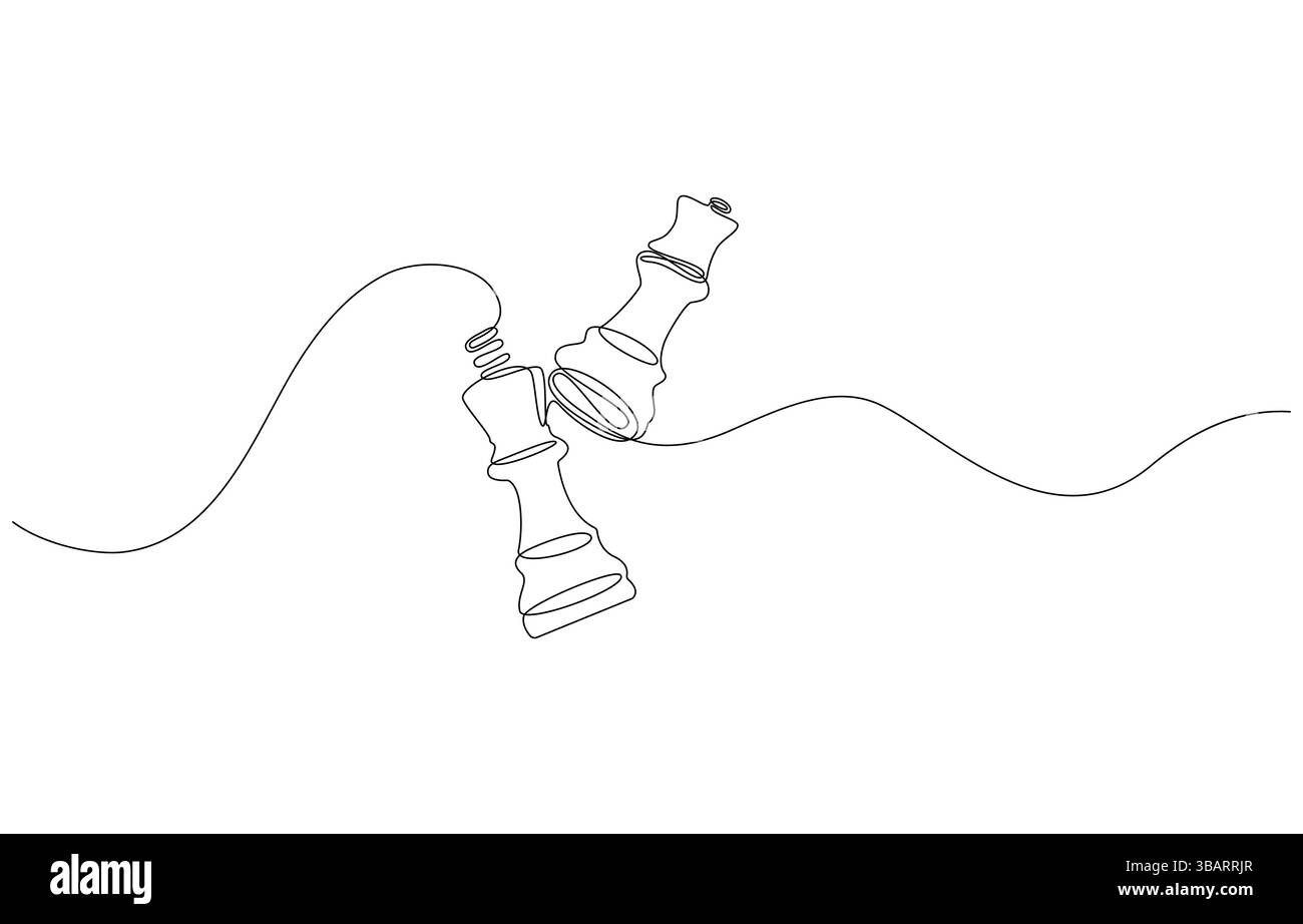 Continuous Line Drawing of Chess Icon. Hand Drawn Symbol Vector ...