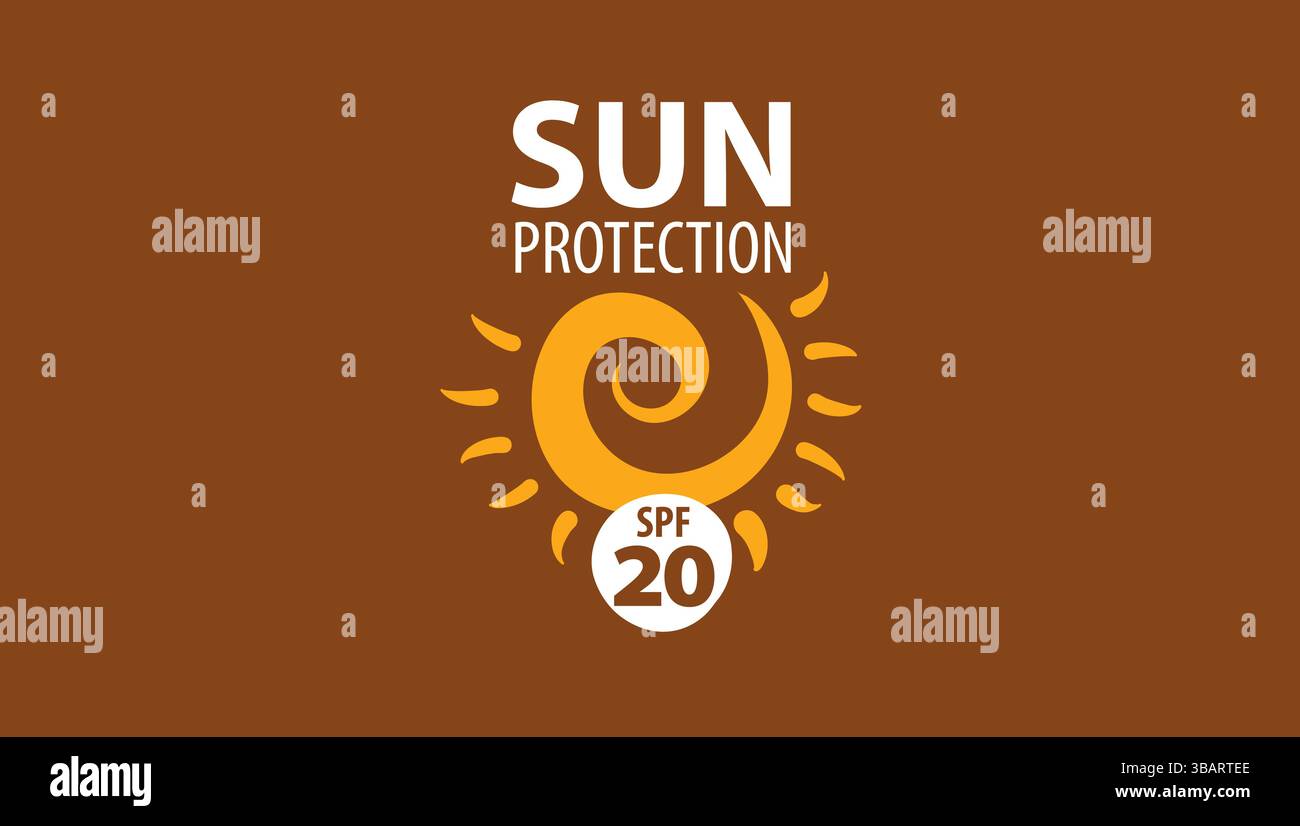 Hand-drawn vector sun protection logo for packaging Stock Vector Image ...