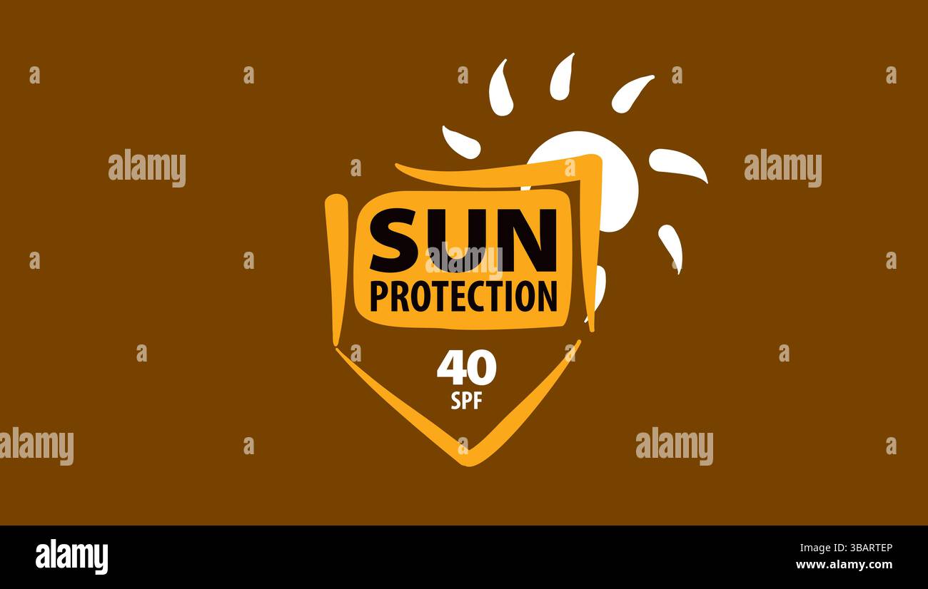 Hand-drawn vector sun protection logo for packaging Stock Vector Image ...