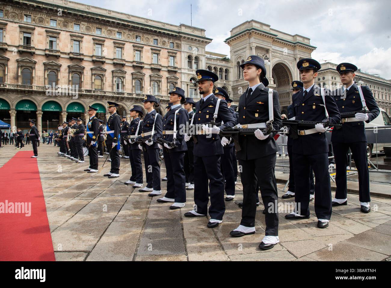 Milano, Italia. 13th May, 2025. Alzabandiera per i 100 anni dell ...
