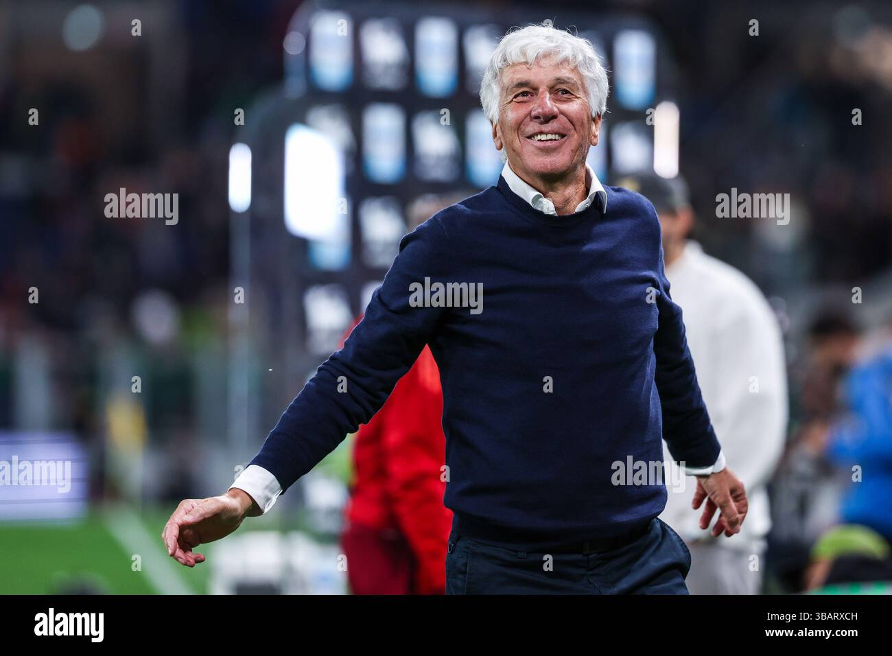 Gian Piero Gasperini Head Coach of Atalanta BC celebrates the victory ...