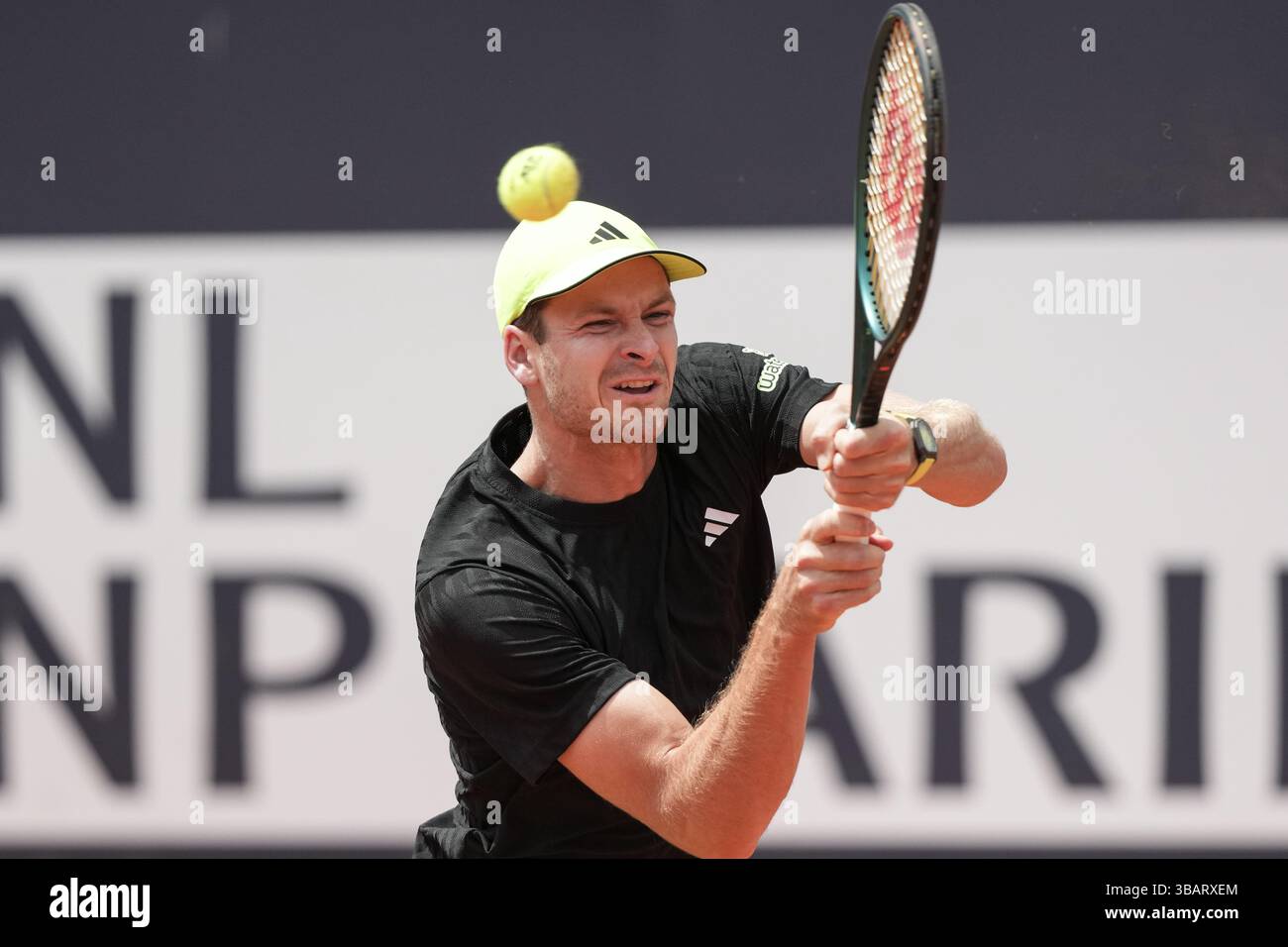 Rome, Italy. 13th May, 2025. Hubert Hurkacz Poland during the match ...