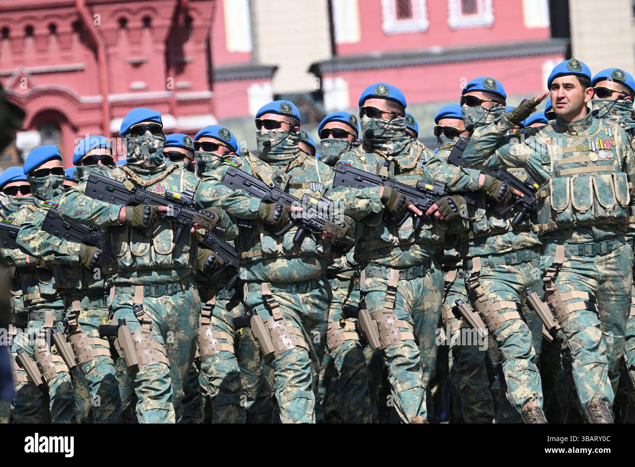 Moscow, Russia. 09th May, 2025. Military personnel of the Azerbaijani ...
