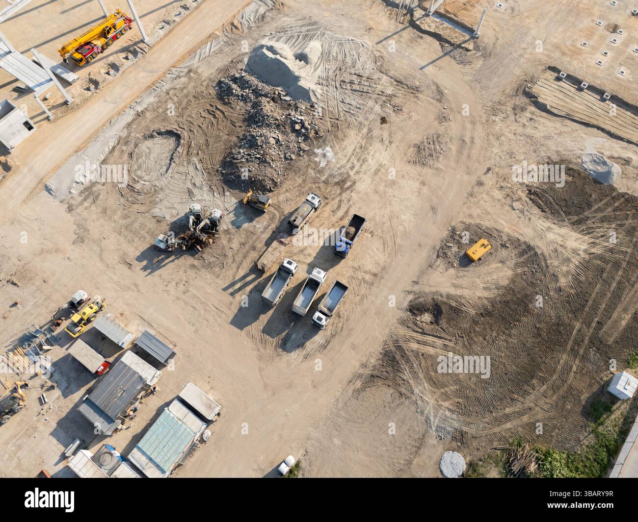 Aerial view of construction site Stock Photo - Alamy