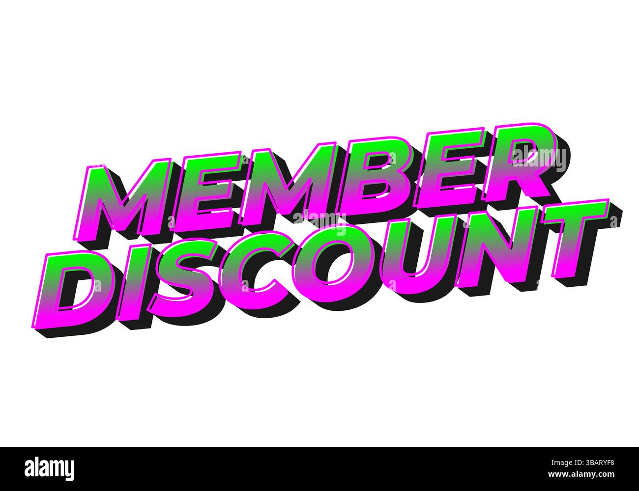 Member discount. Eye catching typography for campaign banner or ...