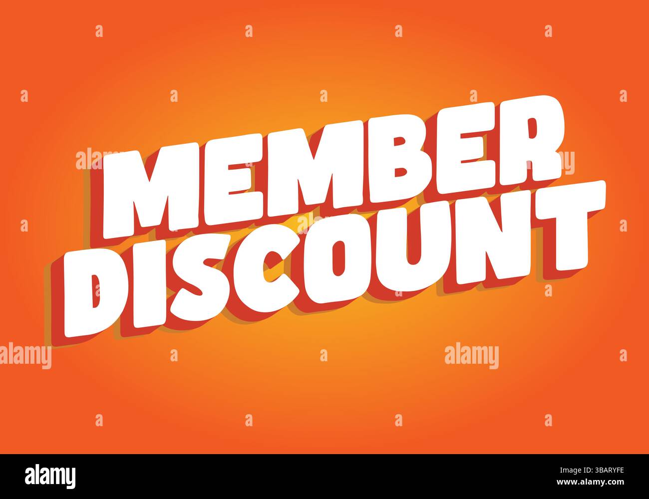 Member discount. Eye catching typography for campaign banner or ...