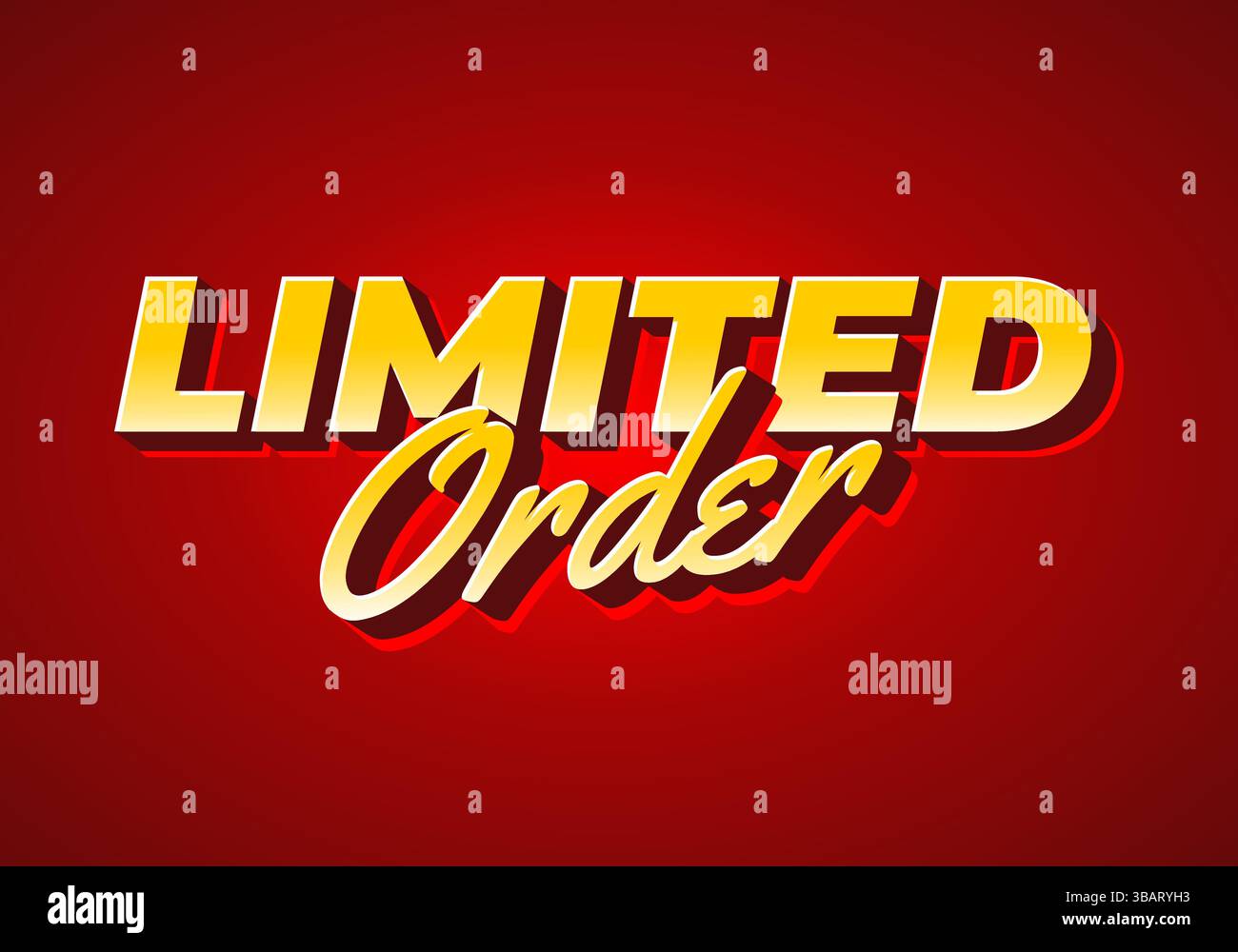 Limited order. Stylish yellow gradient text with bold uppercase and ...