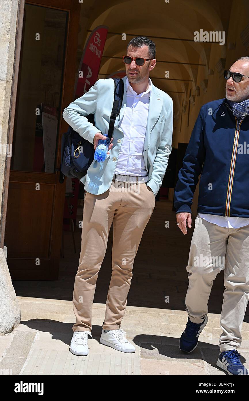 Lecce, Italy. 13th May, 2025. Vincenzo Nibali (Giro d'Italia legend) at ...