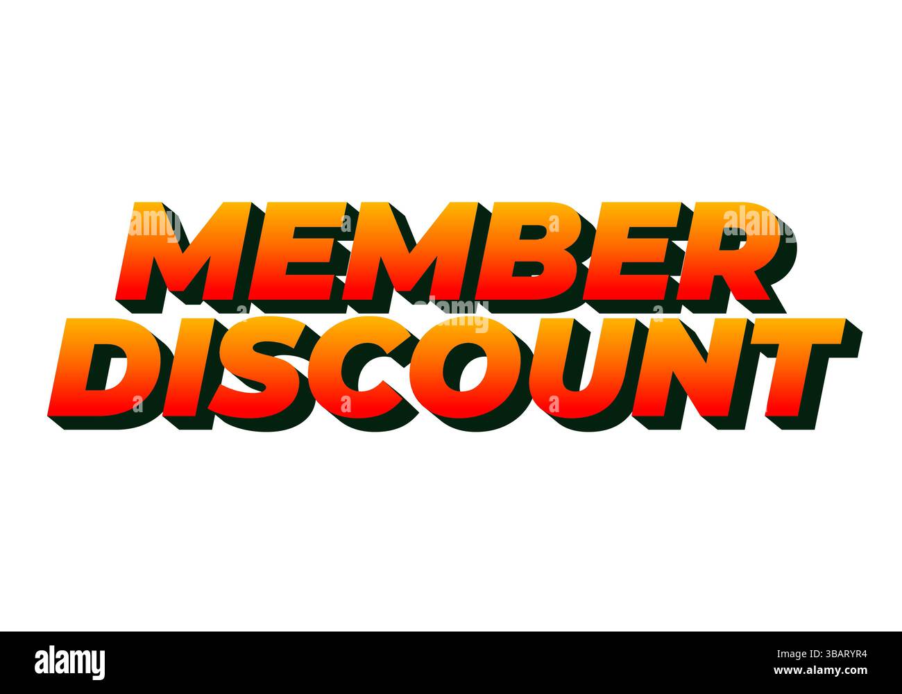 Member discount. Eye catching typography for campaign banner or ...