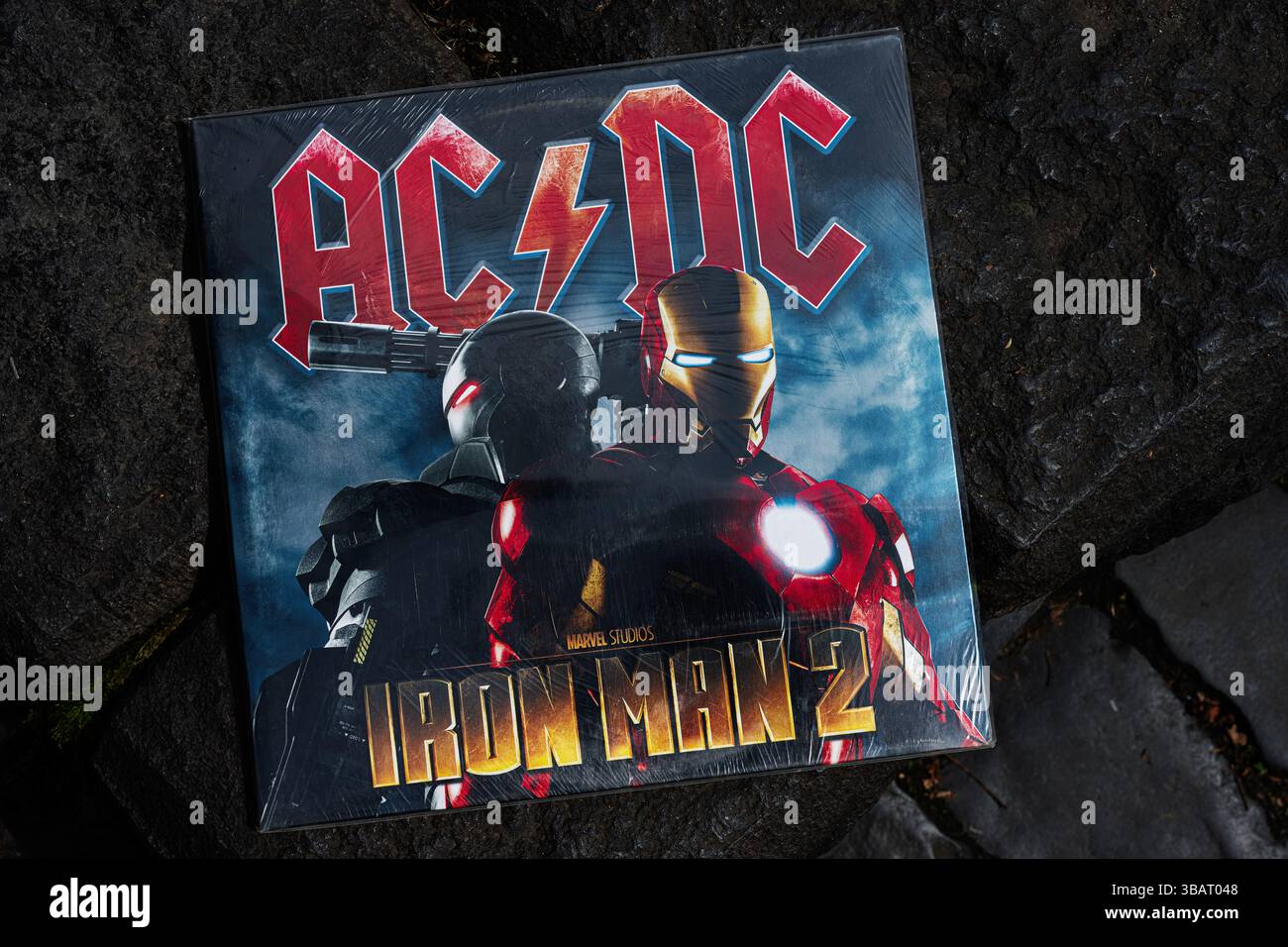 Lviv, Ukraine - May 13, 2025: AC DC 2010 Iron Man 2 vinyl record on ...