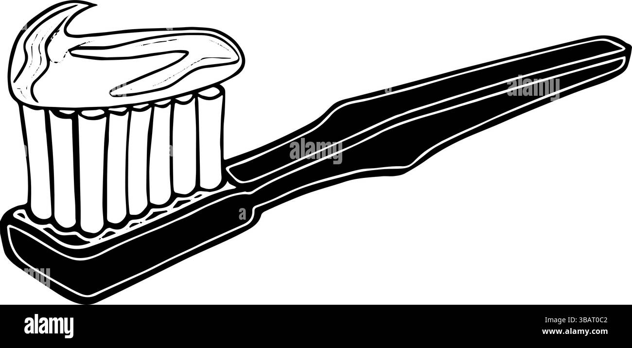 Toothbrush with Toothpaste Vector for Dental Hygiene Stock Vector Image ...