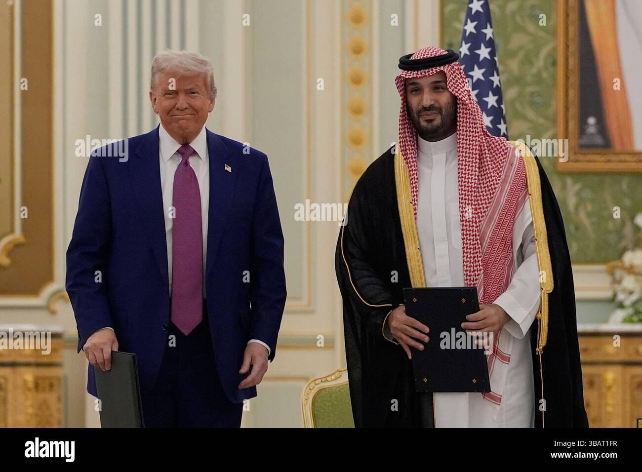 President Donald Trump and Saudi Crown Prince Mohammed bin Salman pose ...
