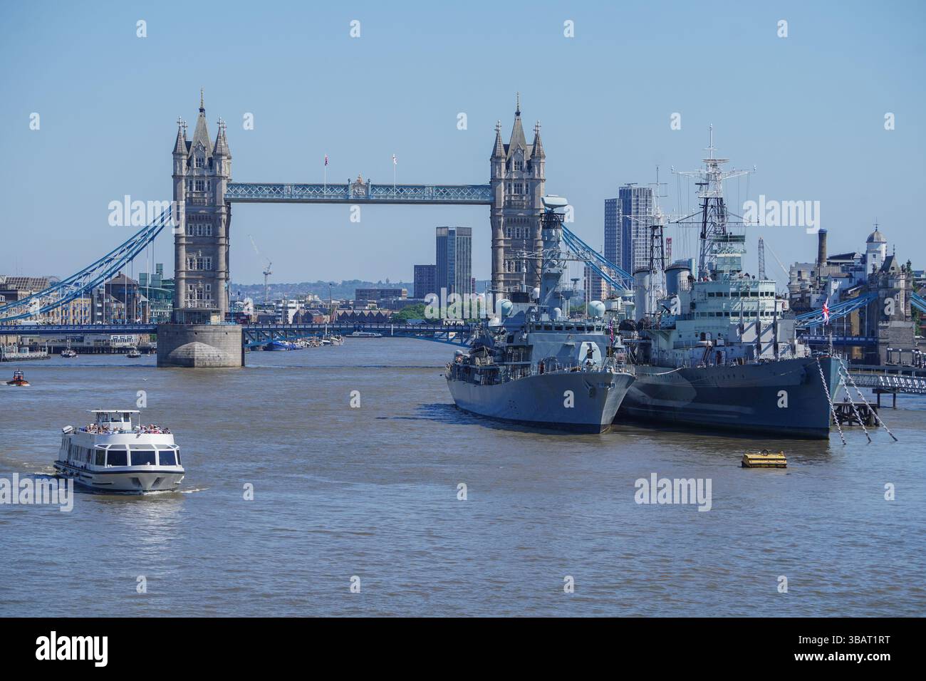 London UK 13 May 2025. HMS Sutherland Royal Navy Type 23 frigate has ...