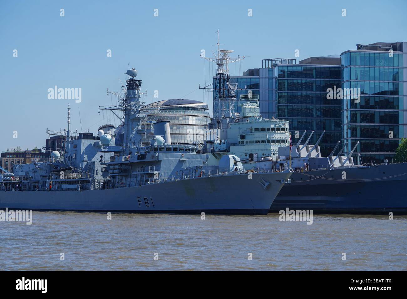 London UK 13 May 2025. HMS Sutherland Royal Navy Type 23 frigate has ...