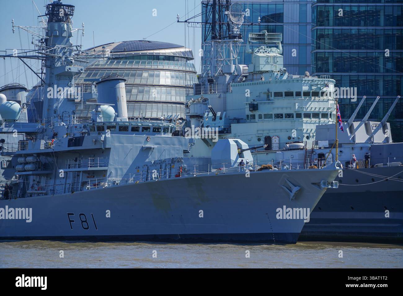 London UK 13 May 2025. HMS Sutherland Royal Navy Type 23 frigate has ...