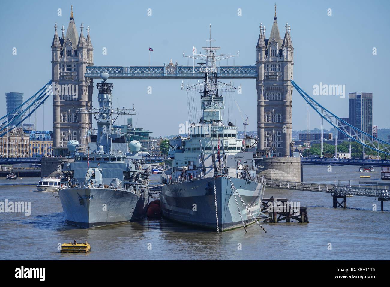 London UK 13 May 2025. HMS Sutherland Royal Navy Type 23 frigate has ...