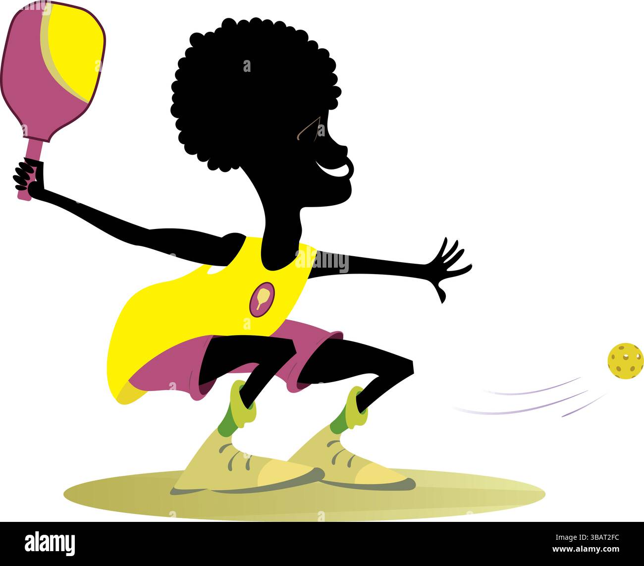 Smiling African man playing pickleball. Smiling young African man plays ...