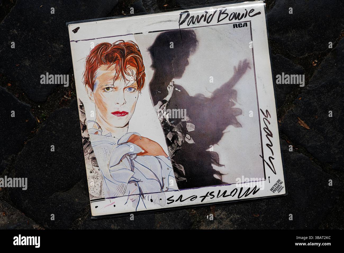 Lviv, Ukraine - May 13, 2025: Depiction of David Bowie 1980 album Scary ...