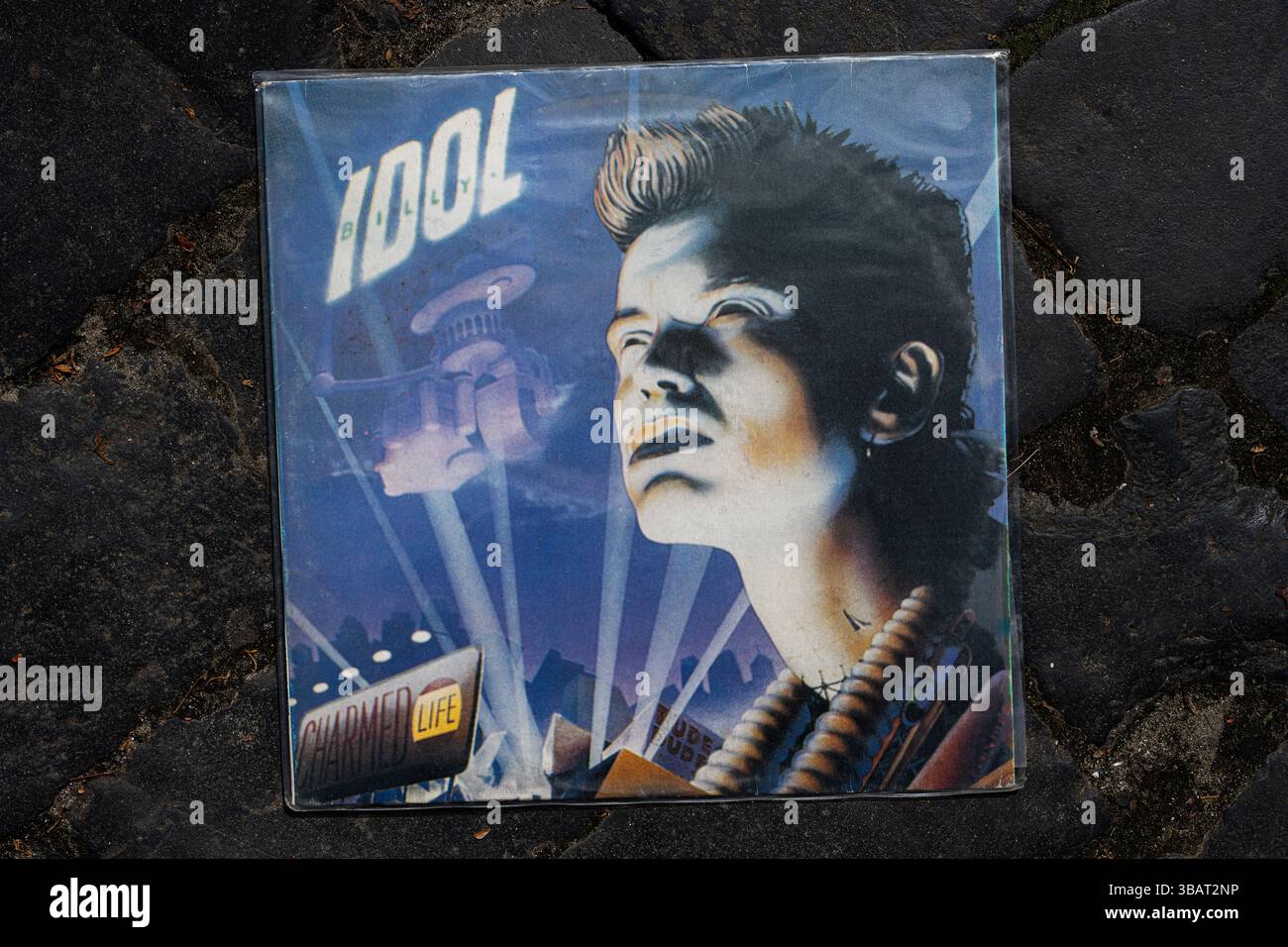 Lviv, Ukraine - May 13, 2025: A vinyl album cover art by Billy Idol ...