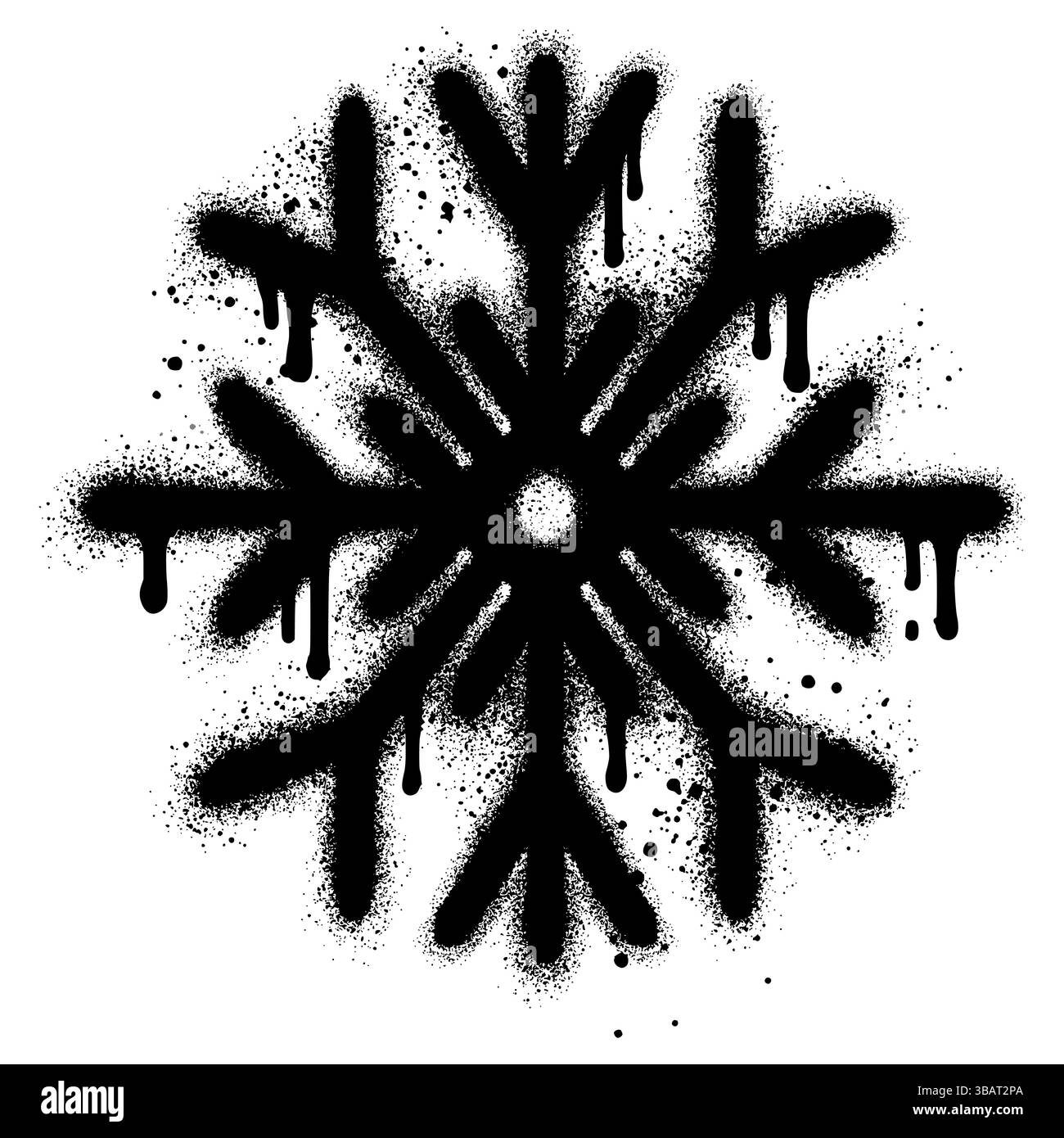 Snowflakes icon graffiti with black spray paint. vector illustration ...