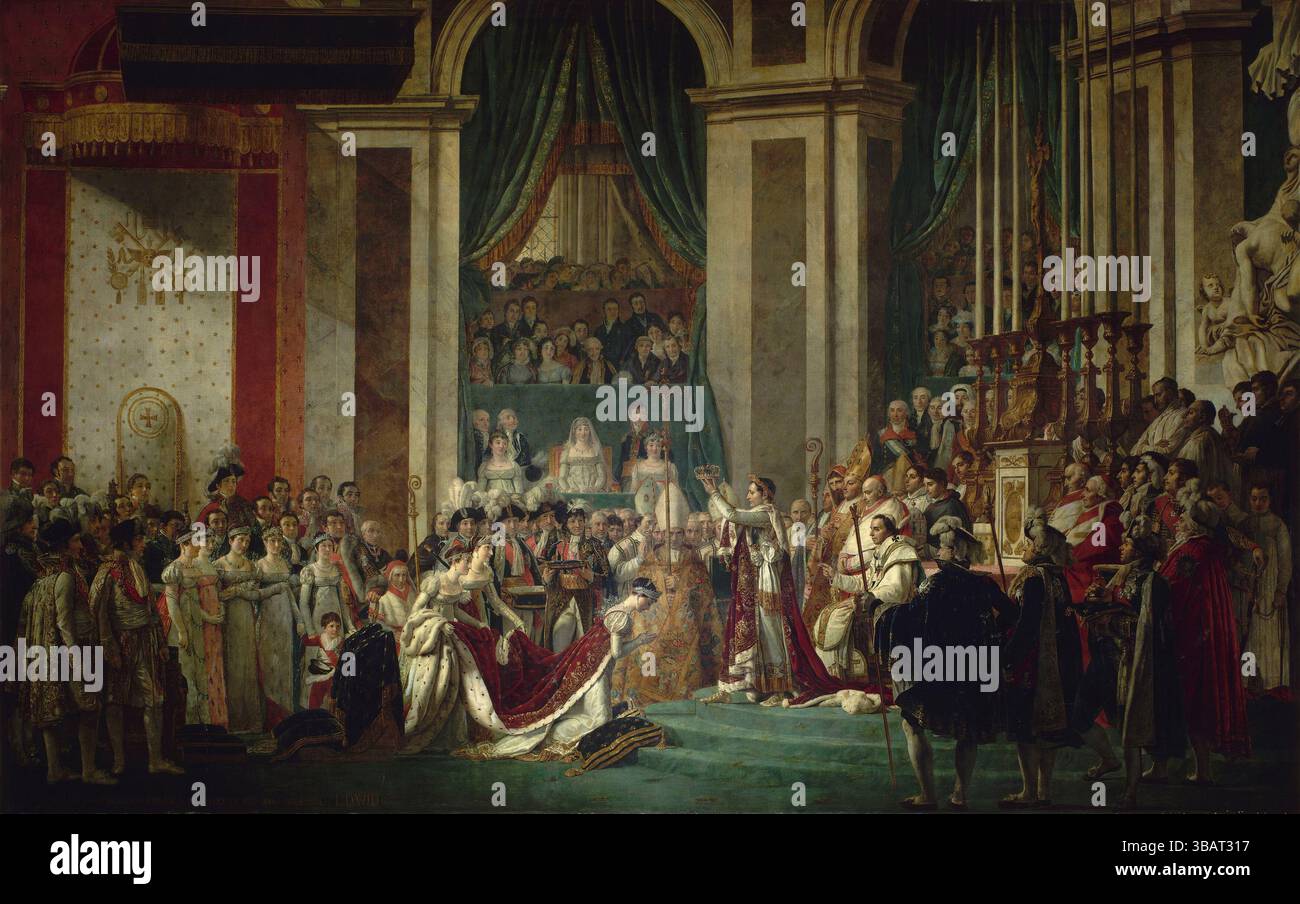 Joséphine kneels before Napoléon during his coronation at Notre Dame ...