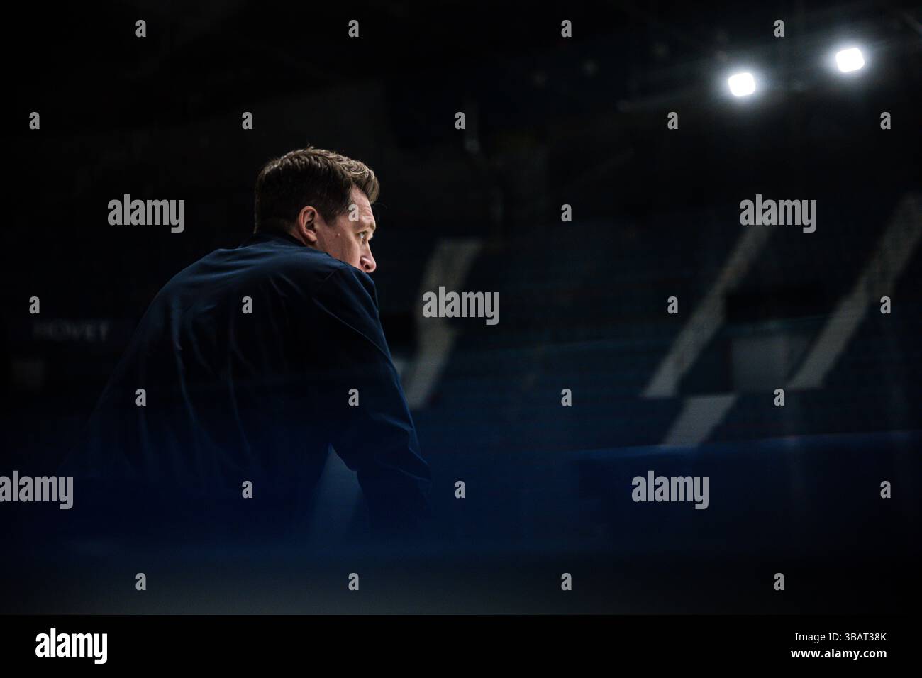 Head coach Sam Hallam of, Sweden. , . at a practice session during the ...