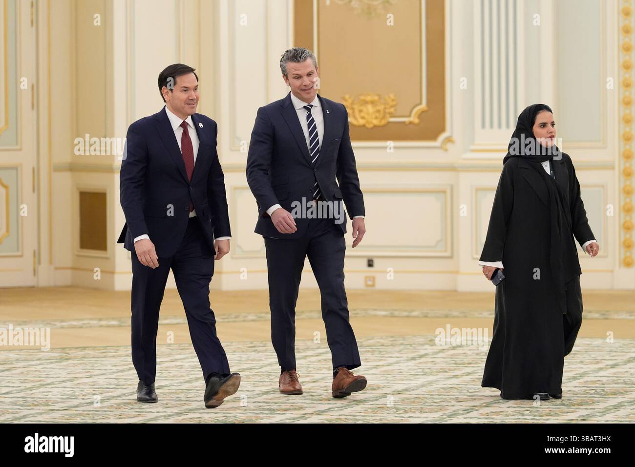 Secretary of Defense Pete Hegseth, right, and Secretary of State Marco ...