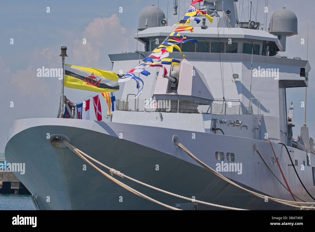 KDB Darussalam (06) lead ship of her class of offshore patrol vessels ...