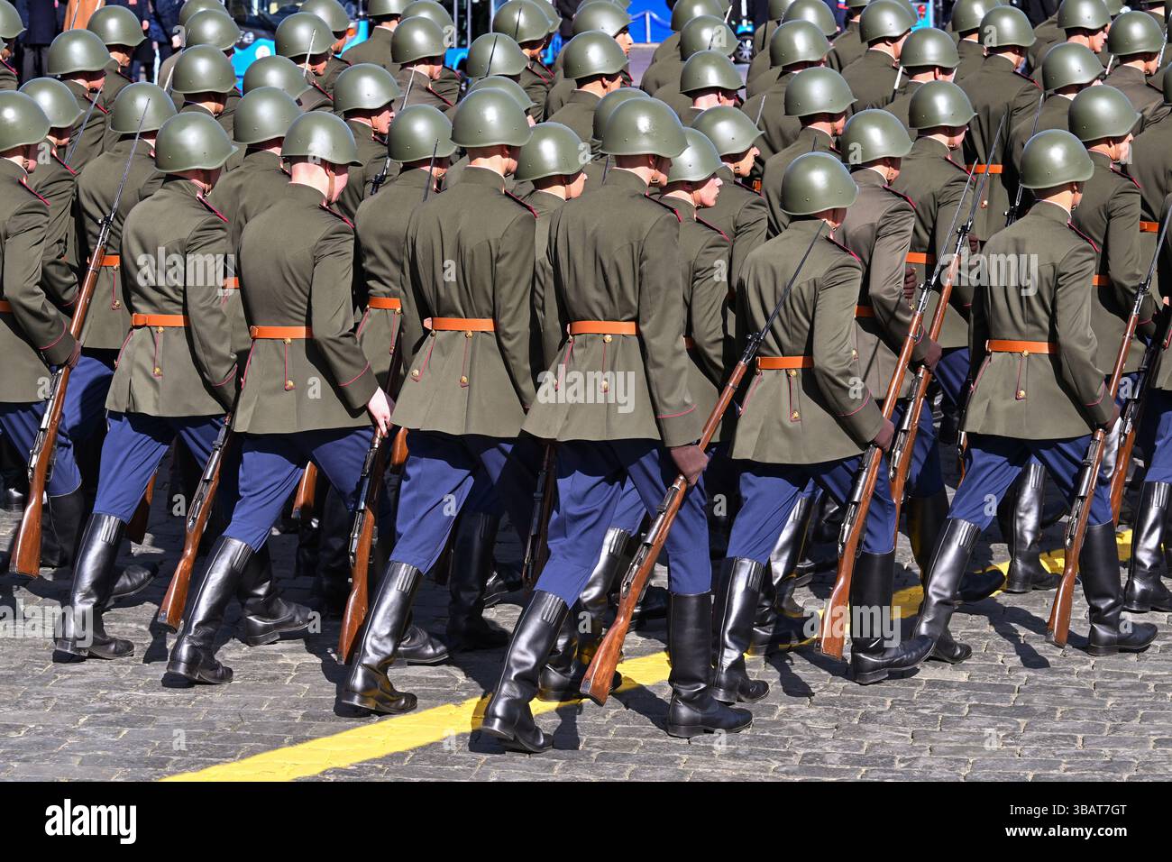 Moscow, Russia. 09th May, 2025. Military personnel in the parade squad ...