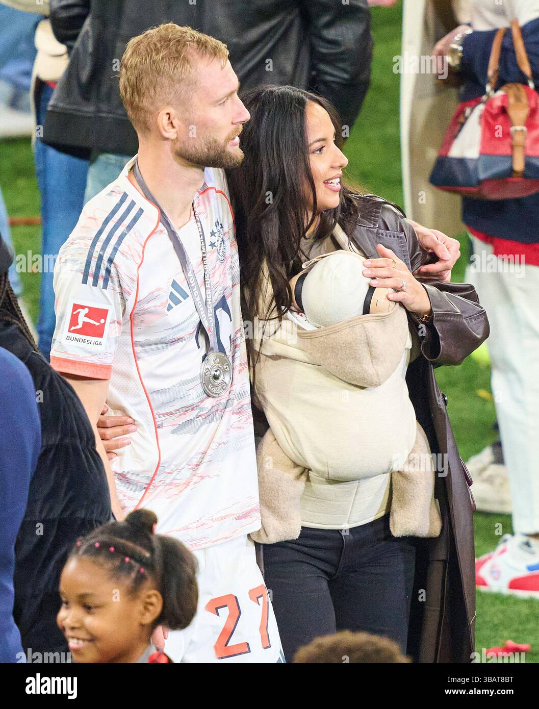 Ines-Sarah, wife of Konrad Laimer, FCB 24 in the match FC BAYERN ...