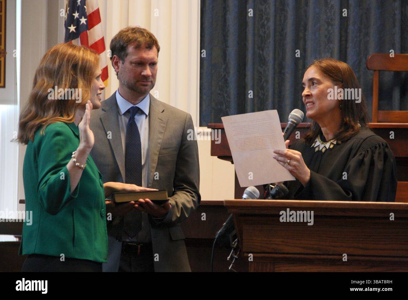 Allison Riggs swears in for her seat on the state Supreme Court as her ...
