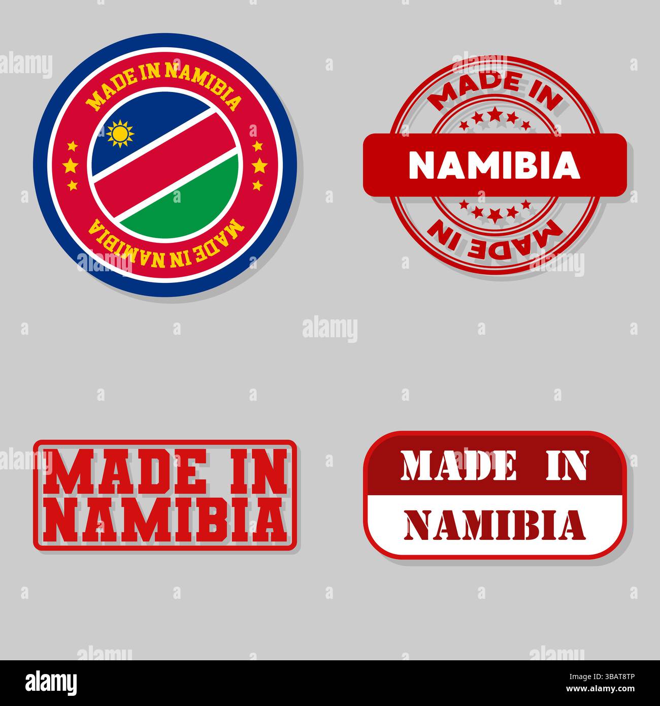 Set of four stamps with flag made in Namibia Stock Vector Image & Art ...