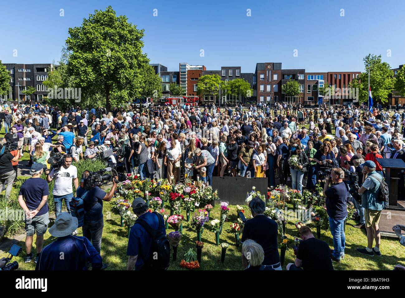 ENSCHEDE - Interested parties lay flowers at the memorial for the ...