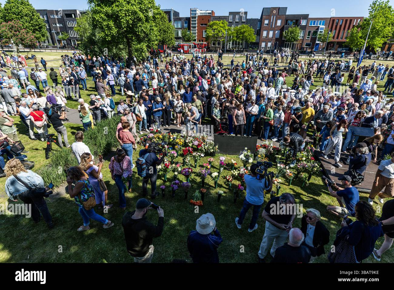 ENSCHEDE - Interested parties lay flowers at the memorial for the ...