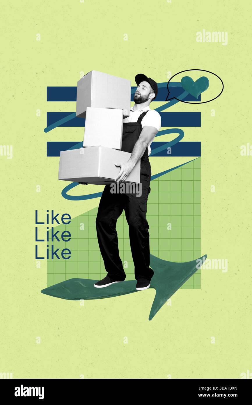 Vertical collage of popular influencer surrounded by like notifications ...