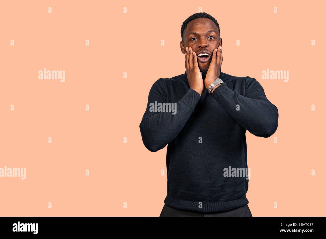 Portrait shocked african businessman reacting hi-res stock photography ...
