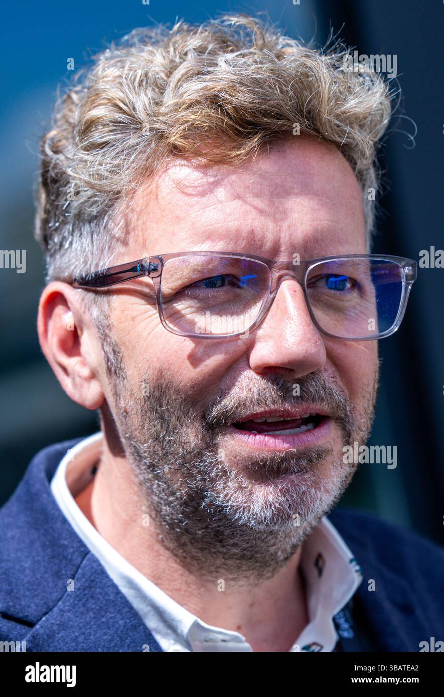 Basel, Switzerland. 13th May, 2025. ARD commentator Thorsten Schorn ...
