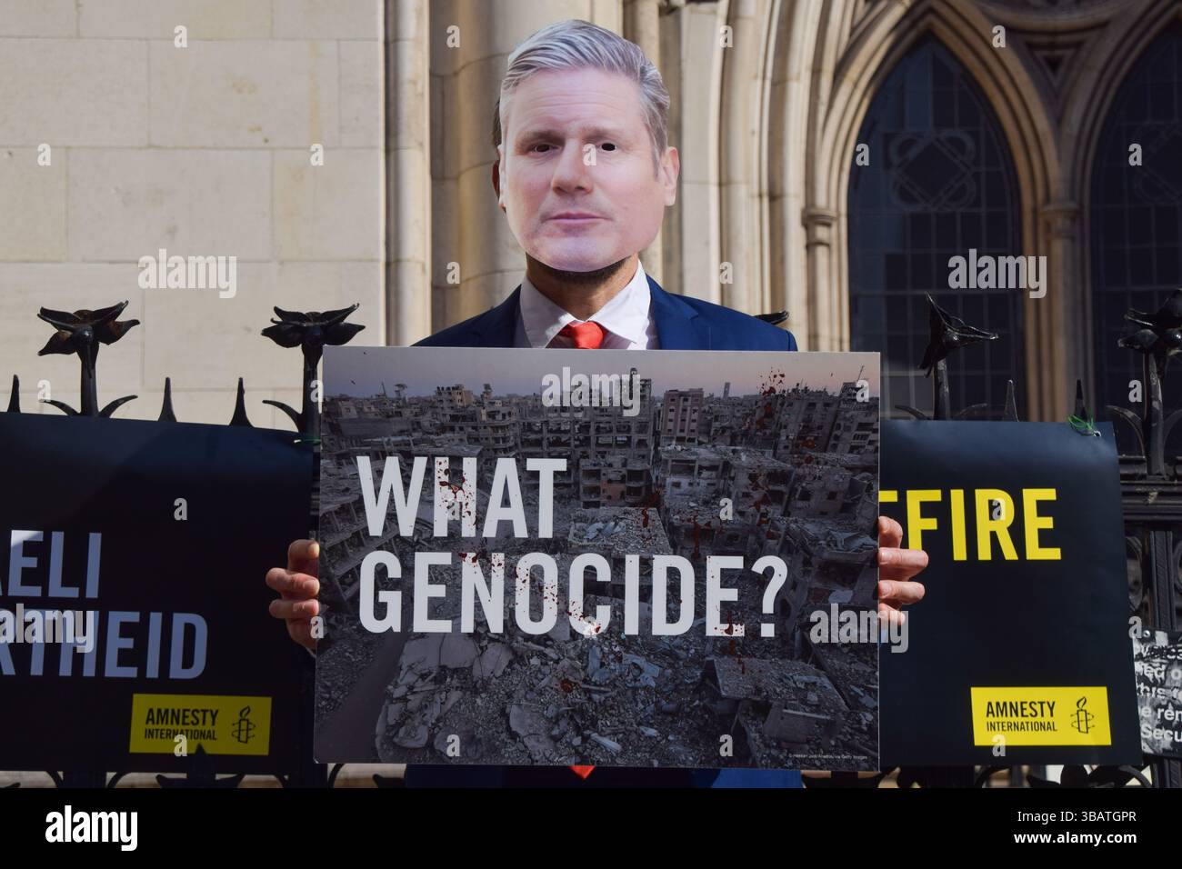 London, England, UK. 13th May, 2025. An activist from Amnesty ...