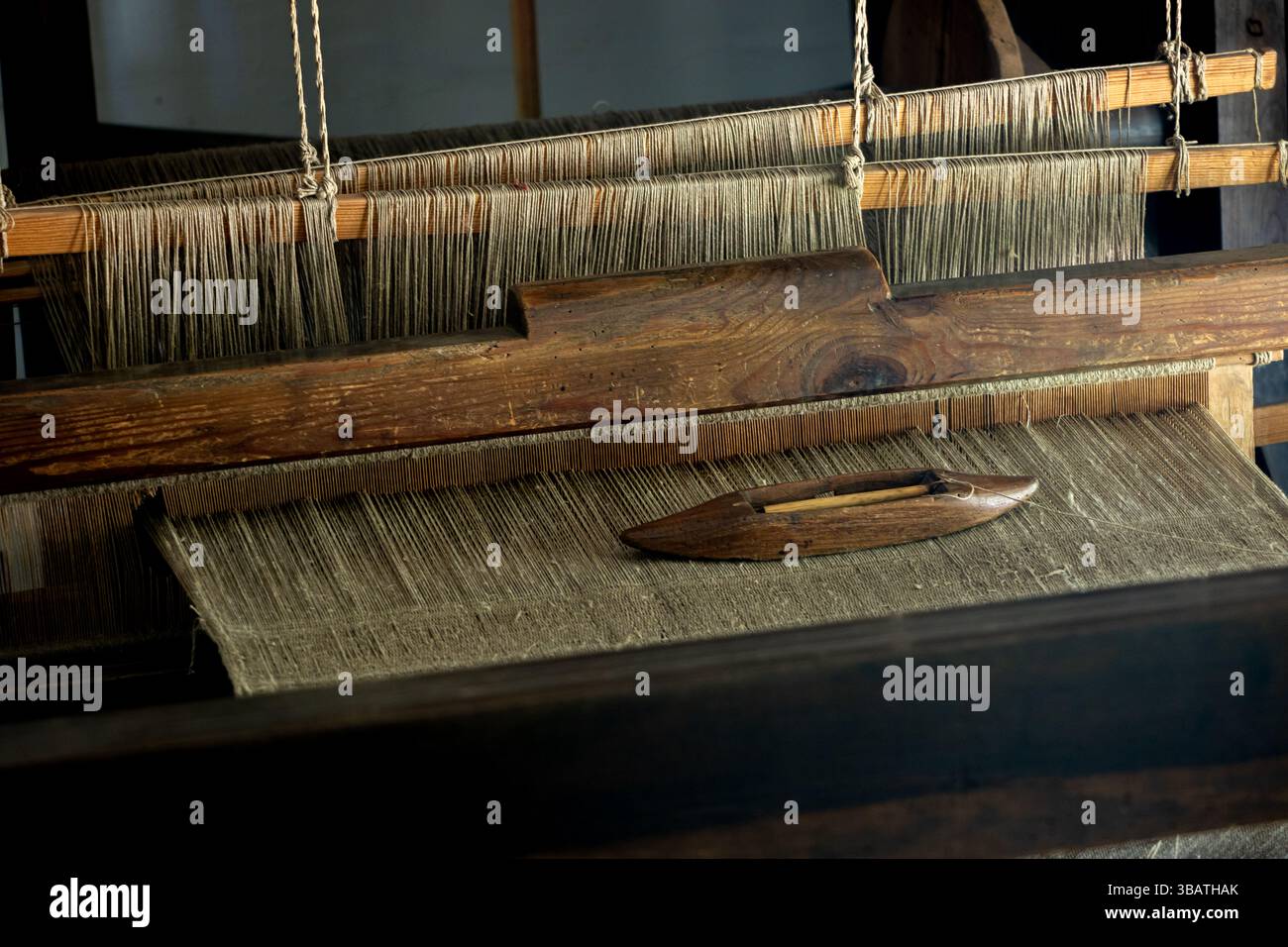 A shuttle of an old loom, close-up view Stock Photo - Alamy